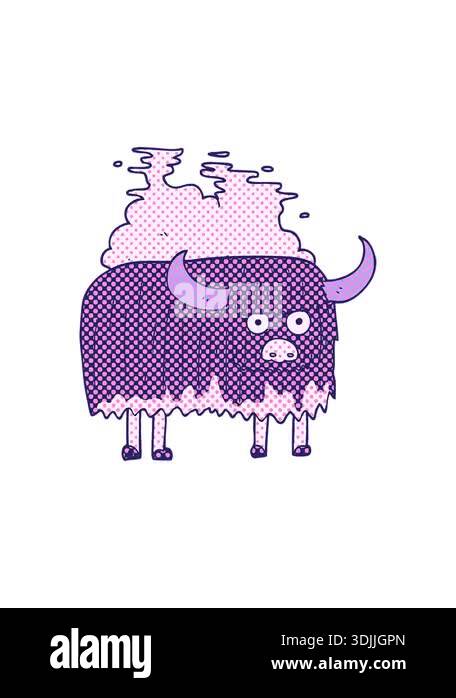 pressure popping animation of freehand drawn cartoon smelly cow Stock ...