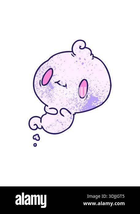 pressure popping animation of kawaii cute ghost Stock Video Footage - Alamy