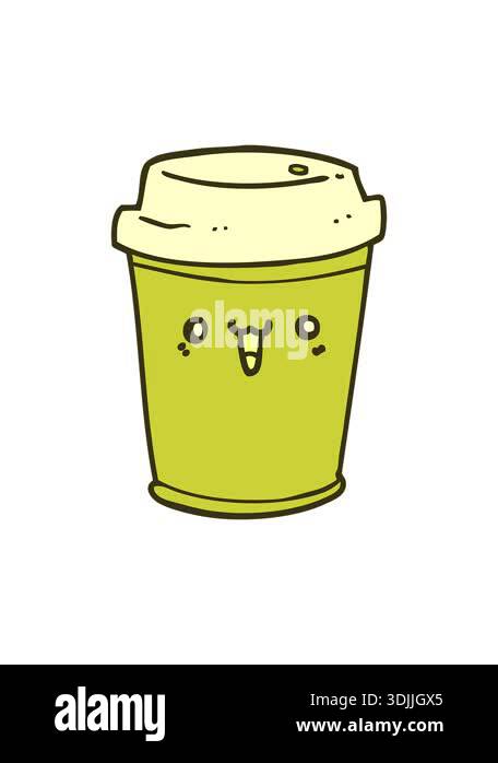 changing color animation of cartoon take out coffee Stock Video Footage ...