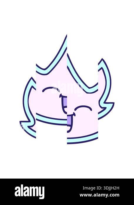 splitting motion animation of cute cartoon of a fire Stock Video ...