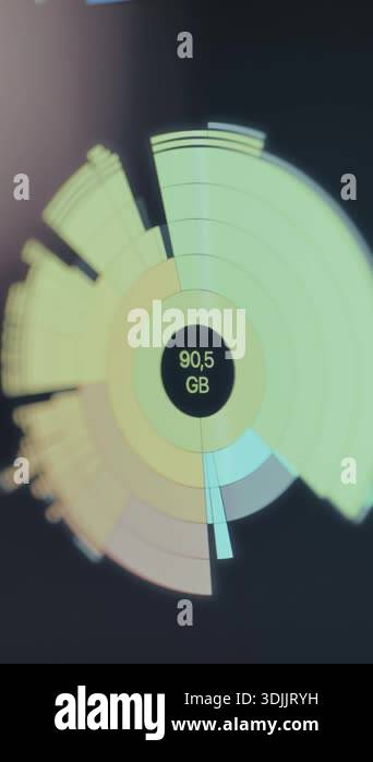 Graphical representation of disk space usage Stock Video Footage - Alamy