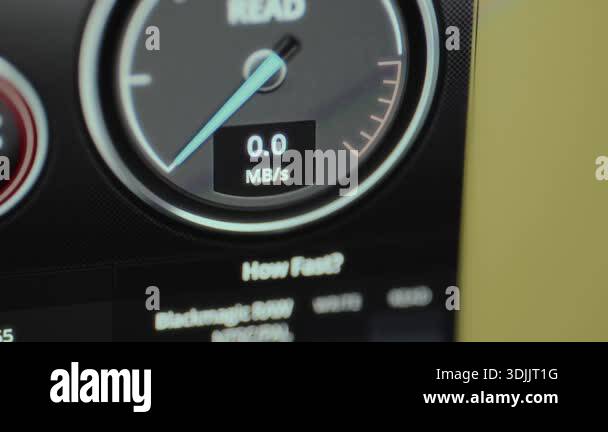 Monitoring the disk read speed of a computers storage device Stock ...