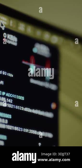 Screen showing network activity and IP addresses Stock Video Footage ...
