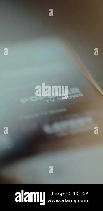 Popular TV Shows category on a streaming application Stock Video ...