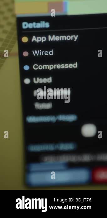 Categories of memory usage on a device and values Stock Video Footage ...