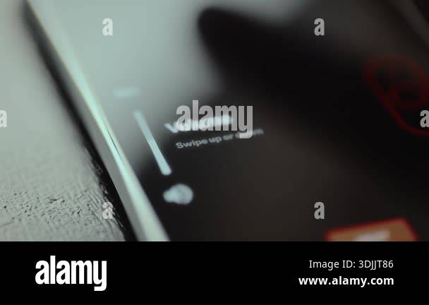 Smartphone screen with an on-screen volume control interface Stock ...