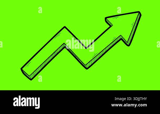 Animated hand-drawn arrow pointing up, representing growth and success ...