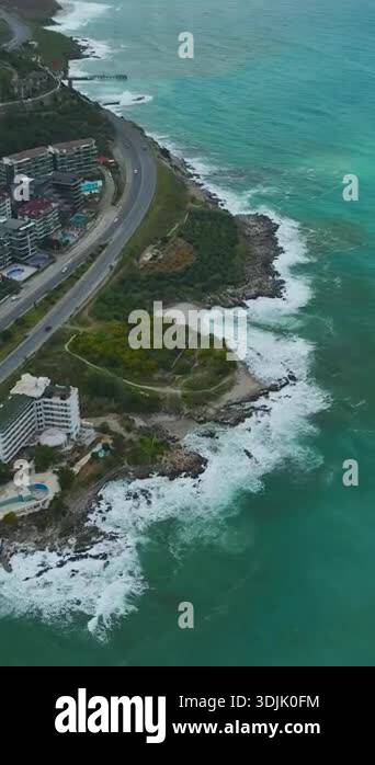 Rough turquoise water under storm clouds Stock Video Footage - Alamy