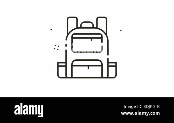 Animated School Bag Icon with Education Concept Loop Stock Video ...