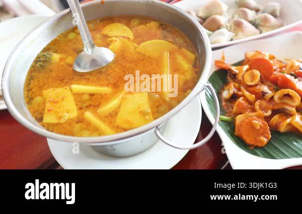 Delicious seafood dishes served in Krabi, Thailand Stock Video Footage ...