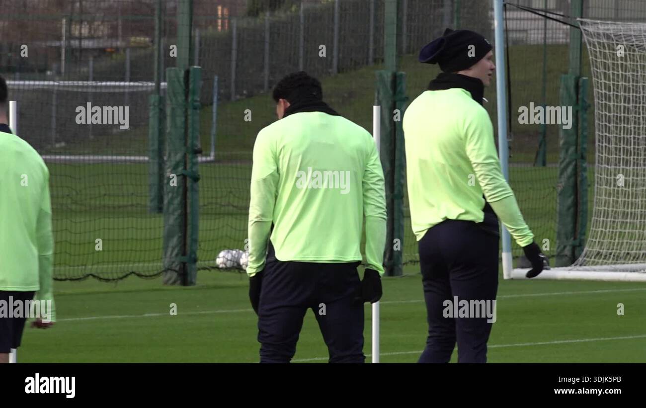Manchester City players train ahead of Galataseray match Stock Video ...