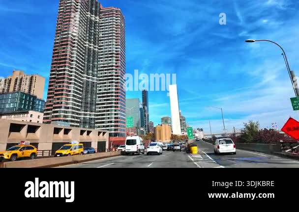 New York, USA, 24 May 2025: Riding in a car along the trestle at ...