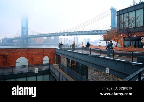New York, USA, 24 December 2025: Brooklyn viewpoint with Manhattan ...