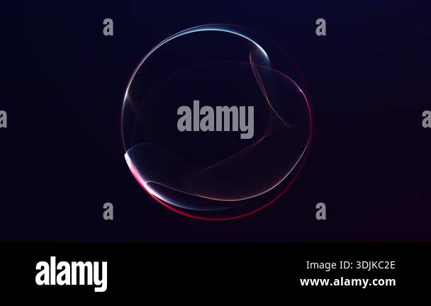 Abstract glowing gradient sphere with smooth flowing energy lines in ...