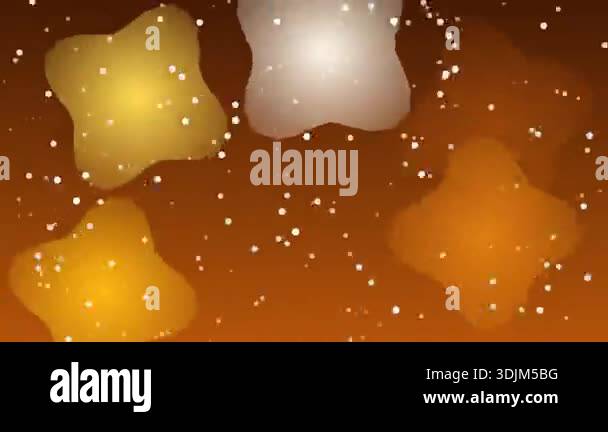 Glowing Shapes Falling Against Orange Background Stock Video Footage ...