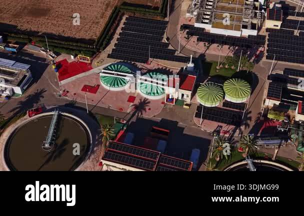 A view of a renewable energy project in Spain showing solar panels and ...