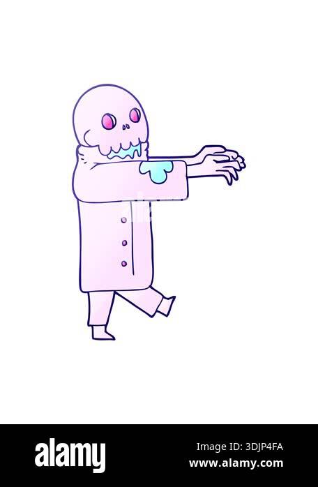 pressure popping animation of freehand drawn cartoon zombie Stock Video ...