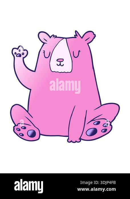 shaking motion animation of cartoon bear wave Stock Video Footage - Alamy