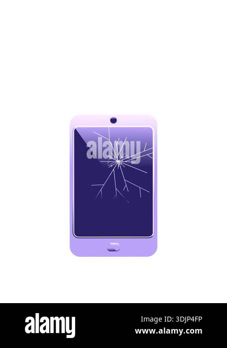 stretching up animation of cracked screen cell phone graphic Stock ...