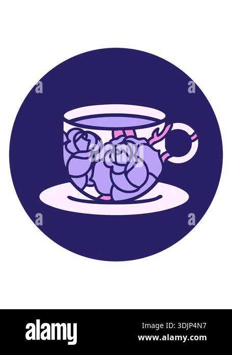 shine light effect animation of floral coffee cup sign Stock Video ...