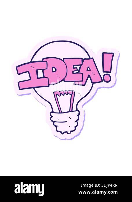 jiggle motion animation of sticker of a cartoon idea light bulb symbol ...
