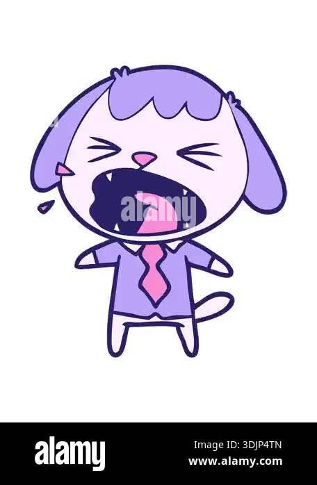 shivering motion animation of cute cartoon dog barking Stock Video ...