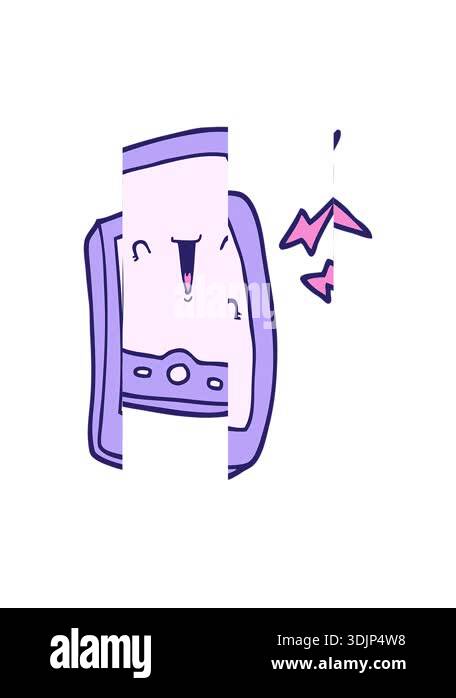 splitting motion animation of cute cartoon mobile phone Stock Video ...