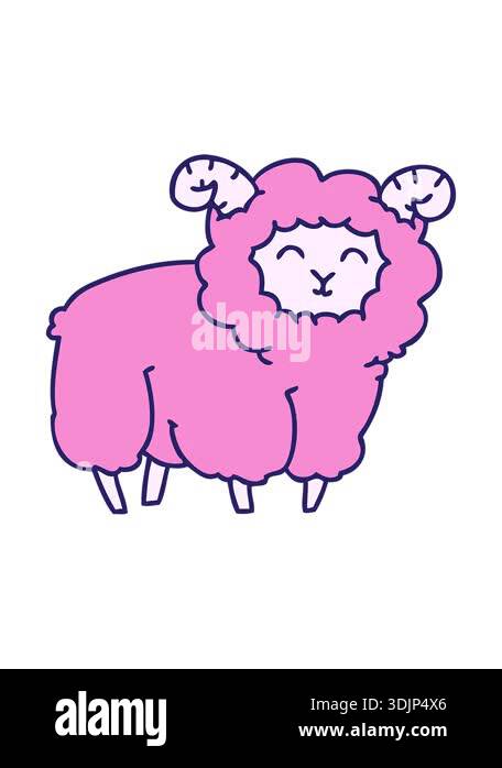 jiggle and pause animation of hand drawn quirky cartoon ram Stock Video ...