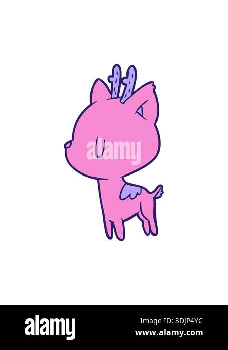 bob and pause animation of cute cartoon deer Stock Video Footage - Alamy