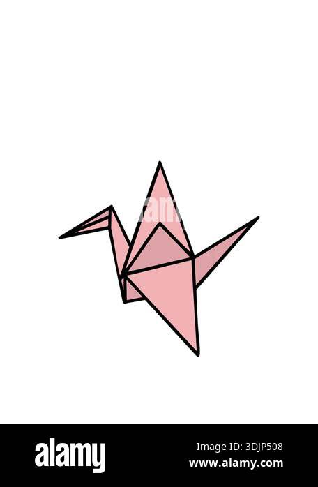 jumping motion animation of japanese folded paper origami crane Stock ...