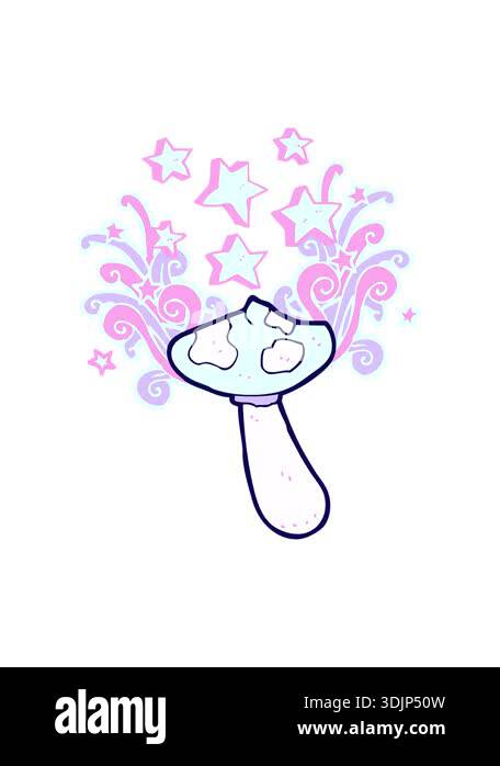 neon light effect animation of a cartoon toadstool Stock Video Footage ...