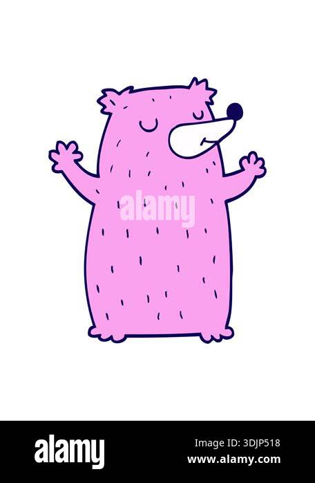 neon light effect animation of quirky cartoon bear Stock Video Footage ...