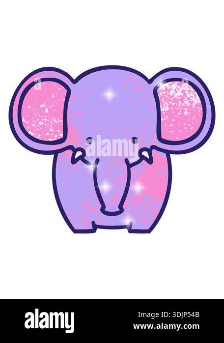 glitter effect animation of cute elephant Stock Video Footage - Alamy