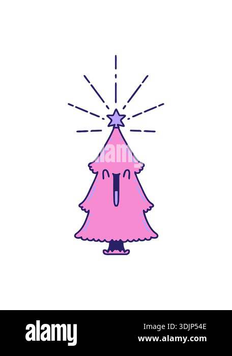 bobbing motion animation of tattoo style christmas tree with star Stock ...