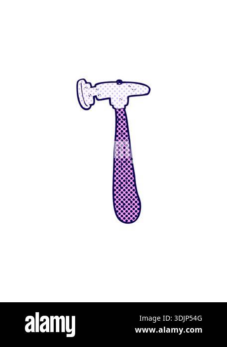 neon light effect animation of hammer drawing Stock Video Footage - Alamy