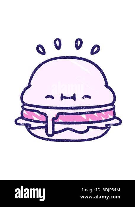 shaking motion animation of Cute Burger Chalked Drawing Stock Video ...