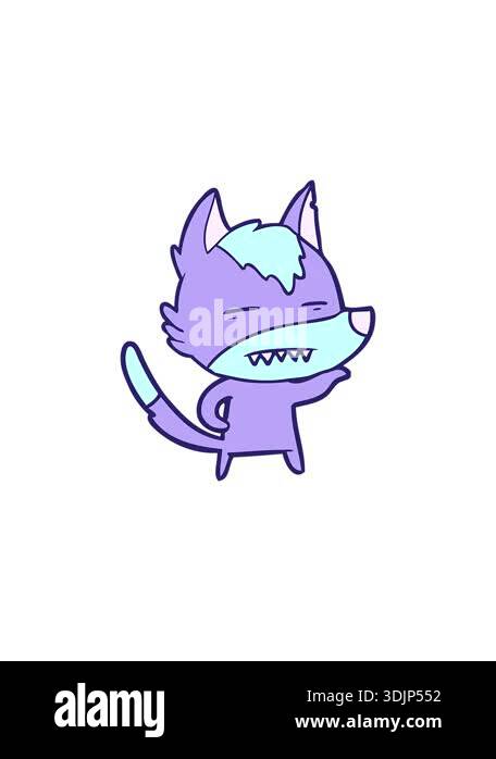 starburst effect animation of a cartoon wolf showing teeth Stock Video ...