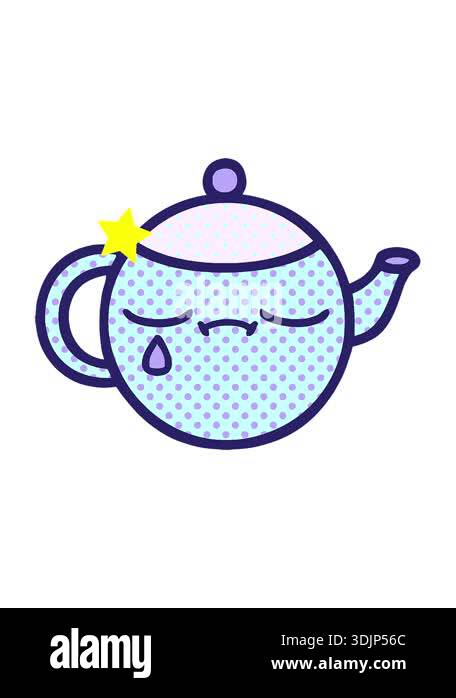 twinkling stars effect animation of comic book style cartoon of a sad ...