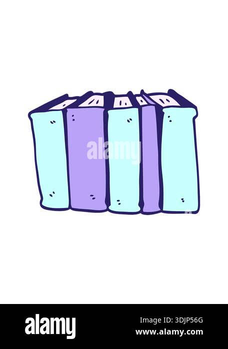 jiggle and pause animation of cartoon books Stock Video Footage - Alamy