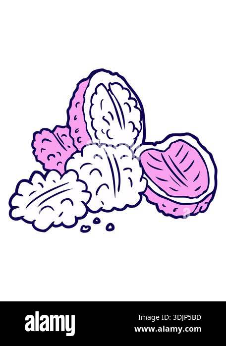 neon light effect animation of cartoon walnuts Stock Video Footage - Alamy