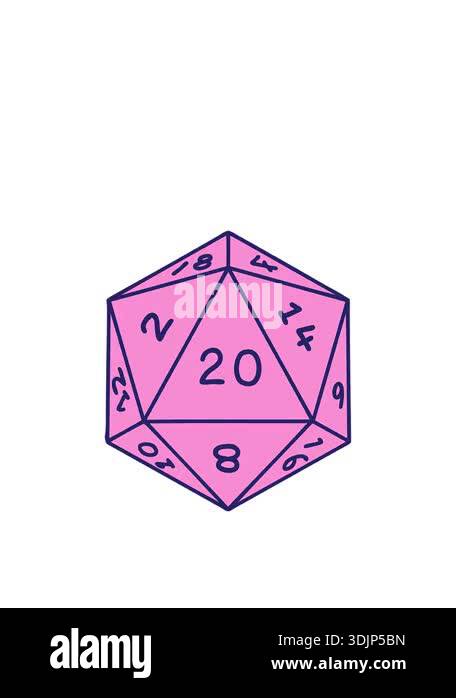 jumping motion animation of Tattoo Style natural 20 D20 dice roll Stock ...