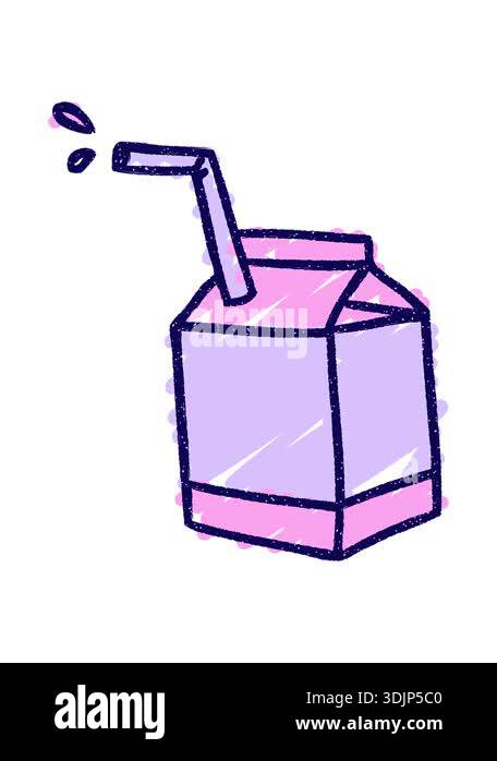 neon light effect animation of Milk Carton Chalk Drawing Stock Video ...