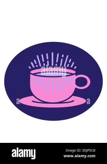 bobbing motion animation of retro tattoo style image of cup of coffee ...