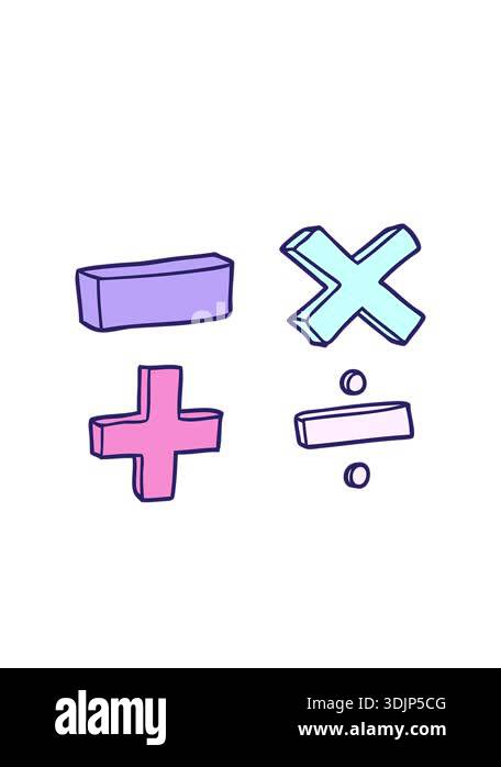 blinking radial lines animation of cartoon math symbols Stock Video ...