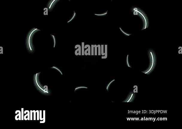 abstract green glowing neon light design element with curved lines and ...