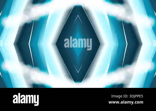 Abstract blue geometric pattern with glowing white accents and symmetry ...