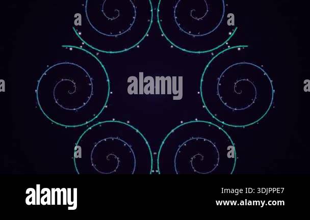 Abstract futuristic background with glowing blue spirals and radial ...