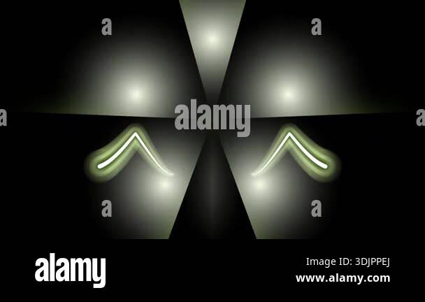 Futuristic green glowing lights with abstract shapes and soft ...