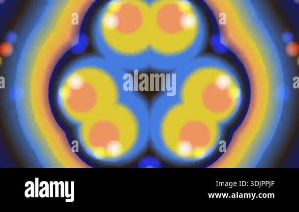Vibrant abstract digital art featuring symmetrical blue and yellow ...