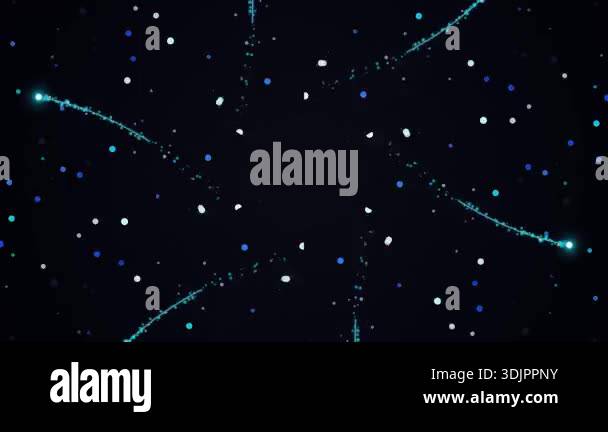Beautiful mesmerizing blue glowing particles forming spiral galaxy in ...
